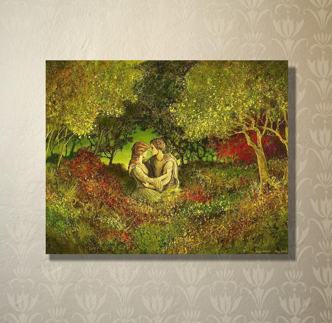 Romantic Forest Art Print: Lovers Tryst - Pagan Mythology Artwork ...