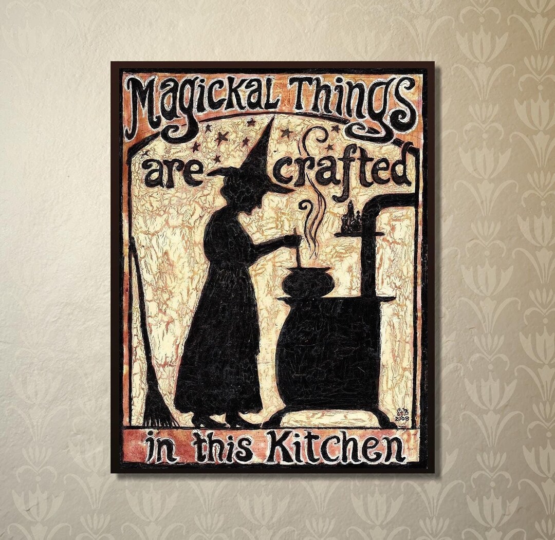 The Kitchen Witch 11x14 Art Print - Witchcore Decor, Witchy Magical ...