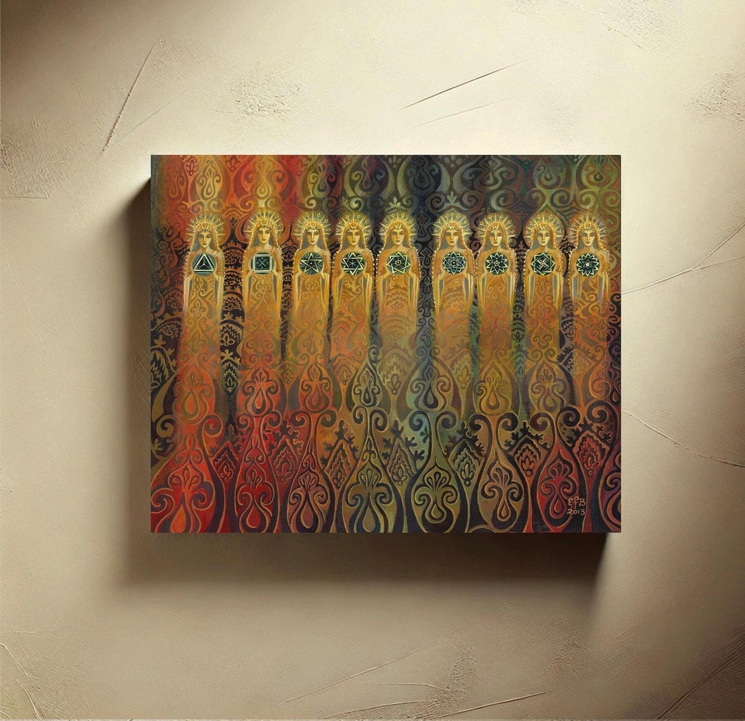 Sacred Geometry Goddess Art Print: Mystical Angelic Canvas (16x20) - Etsy