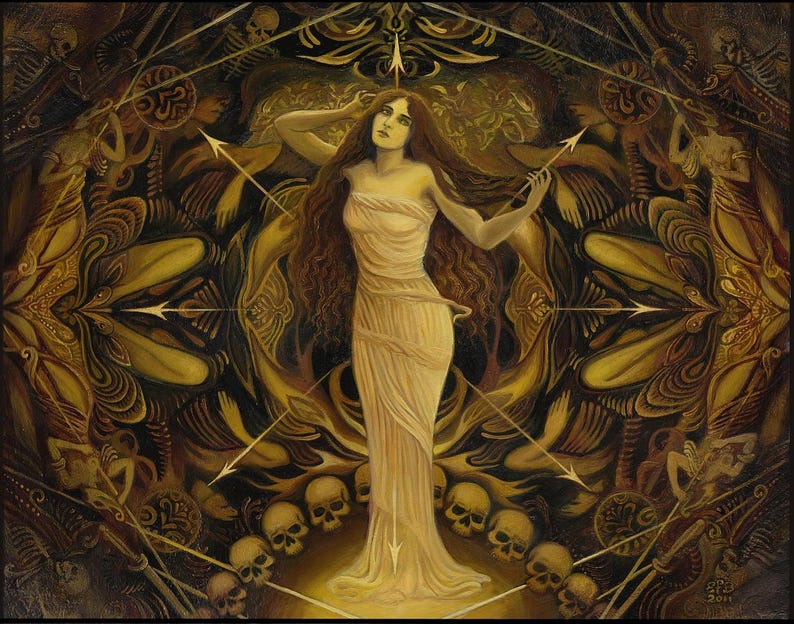 Eris Goddess of Chaos Art Print: Dark Occult Mythology Canvas (16x20 ...