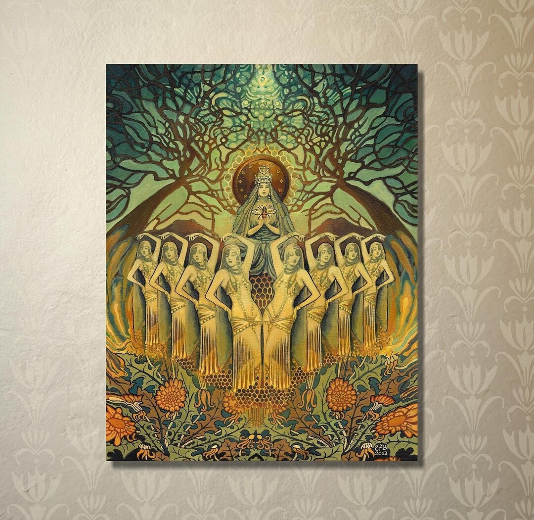 The Bee Goddess 20x24 Art Print - Mystical Pagan Art Nouveau Decor ...