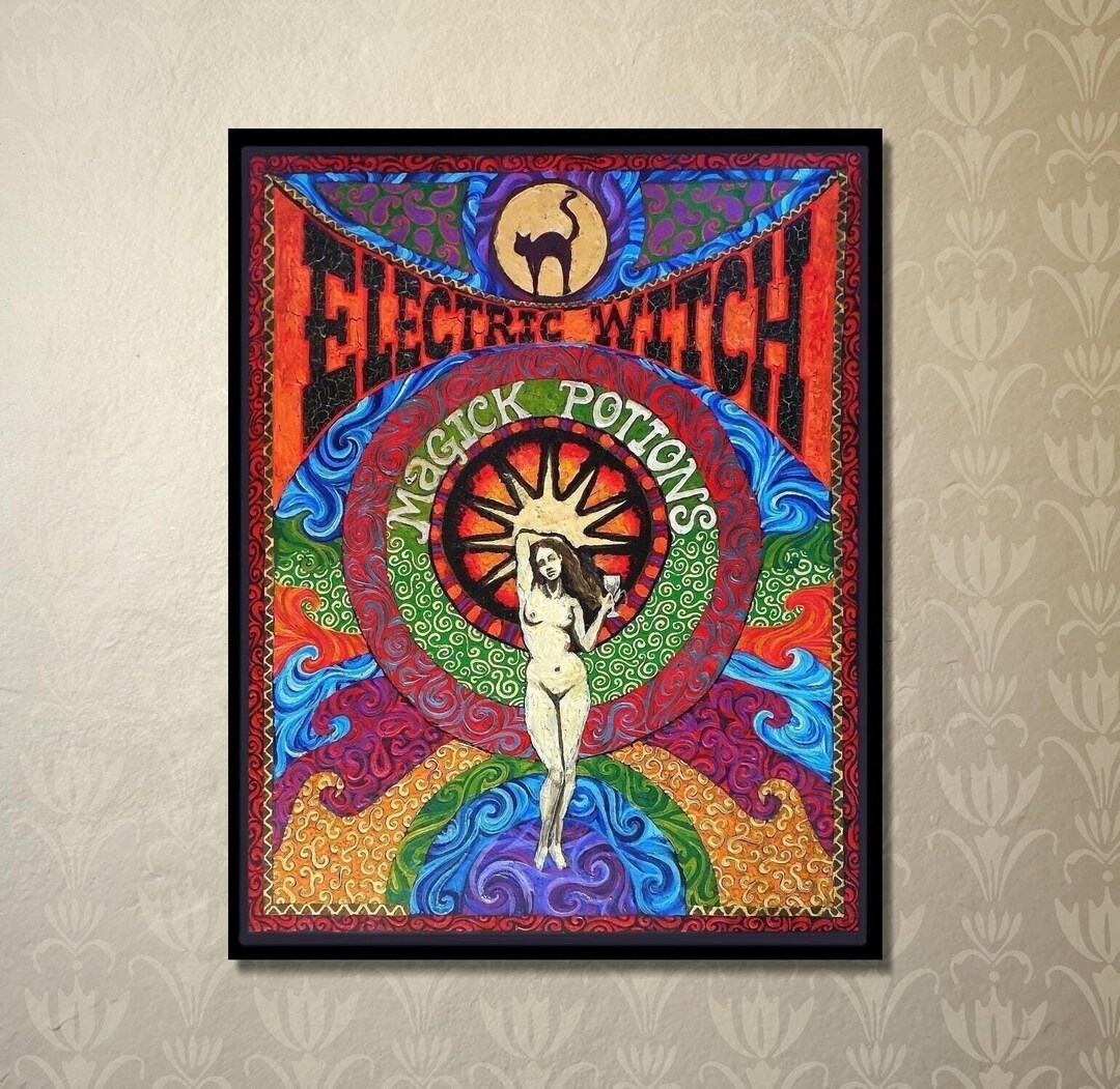 Electric Witch 11x14 Art Print - Mystical Witchy Wall Art, Psychedelic ...