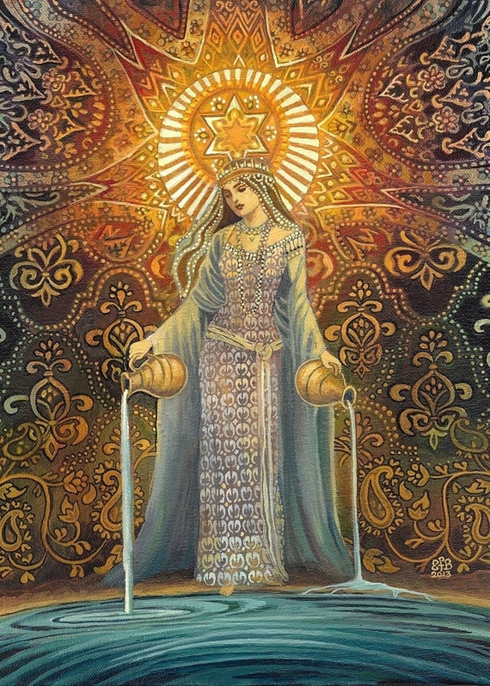 The Star Goddess of Hope Mythological Tarot Art ACEO Print - Etsy