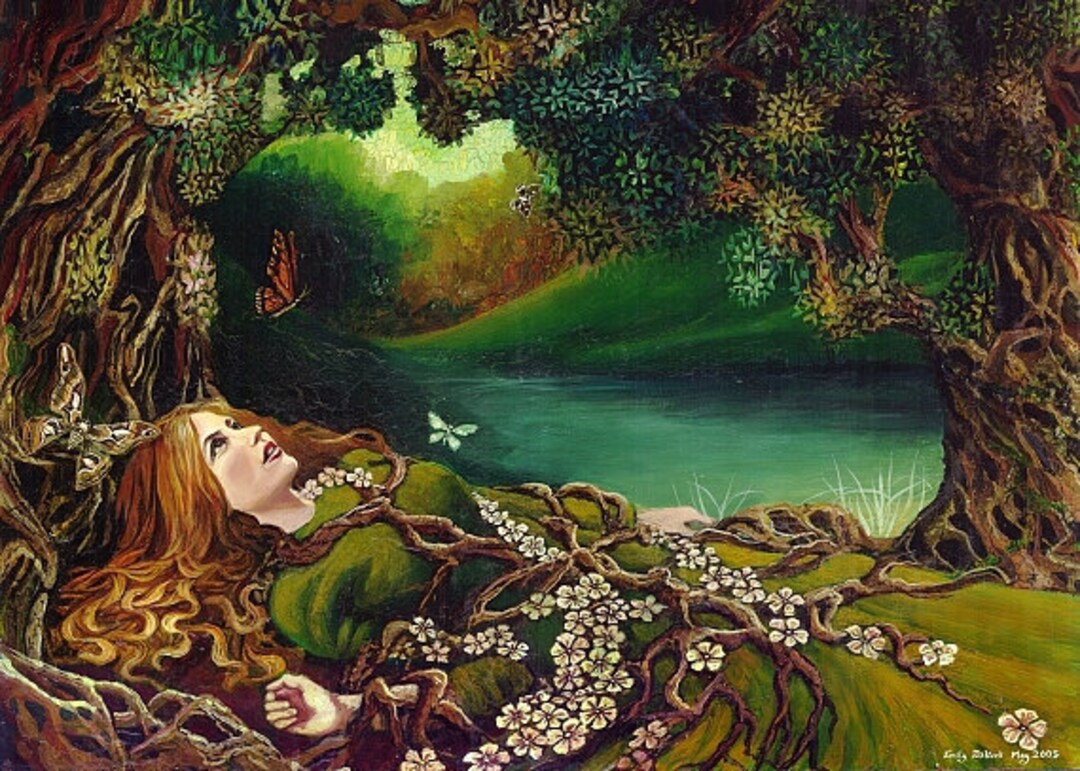 Awakening Pagan Spring Beltane Goddess Art 5x7 Blank Greeting Card ...