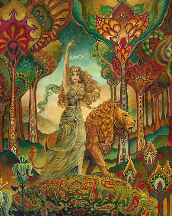 Strength Tarot Goddess Psychedelic Pagan Art Nouveau 8x10 | Etsy