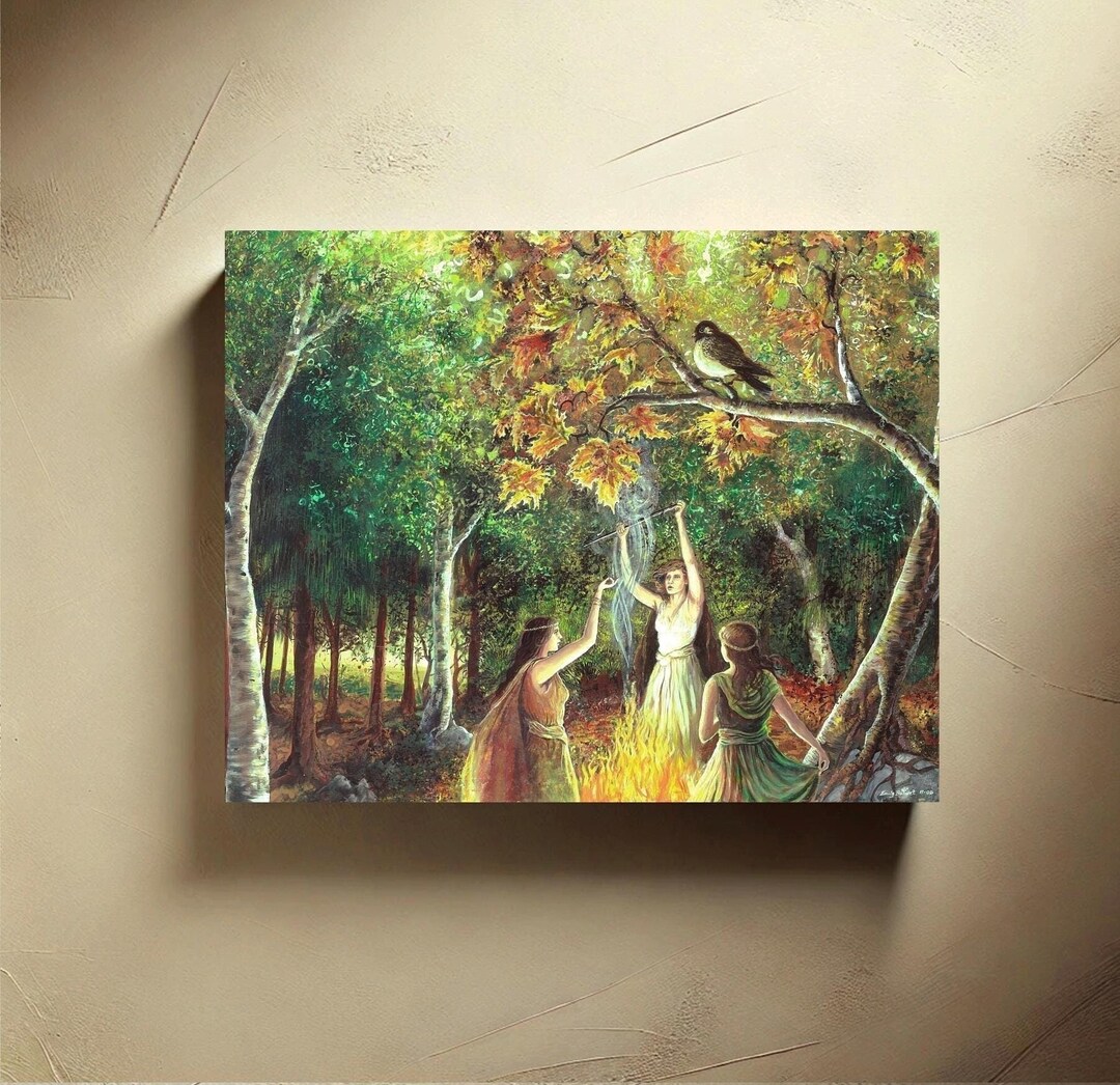 The Coven 8x10 Art Print on Canvas - Mystical Goddess Wall Art, Witch ...