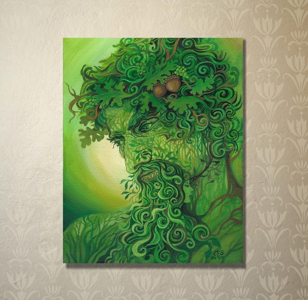 The Green Man 8x10 Art Print – Celtic Nature Spirit Wall Art, Pagan ...