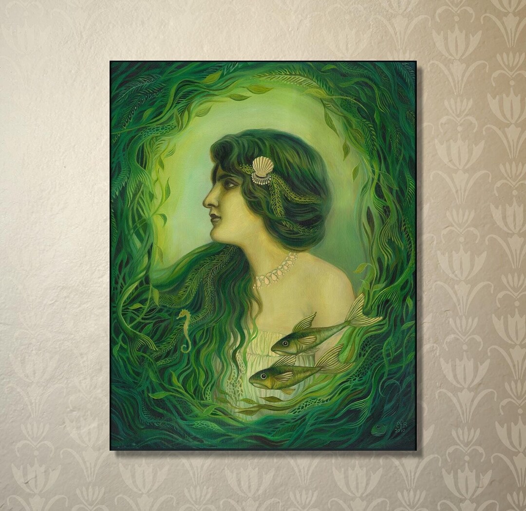 Nereid 11x14 Art Print – Surreal Sea Nymph Wall Art, Ocean Goddess ...