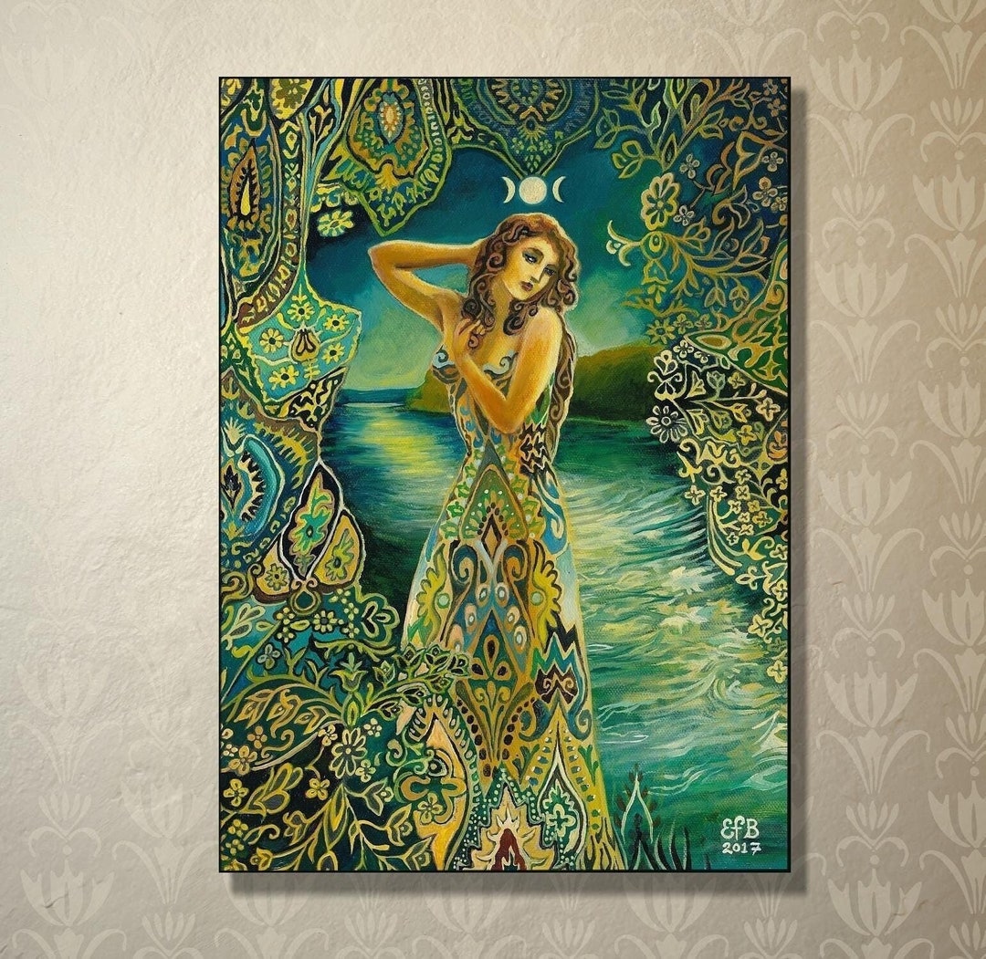 Selene Lunar Goddess ACEO Art Print: Mystical Altar Decor - Etsy