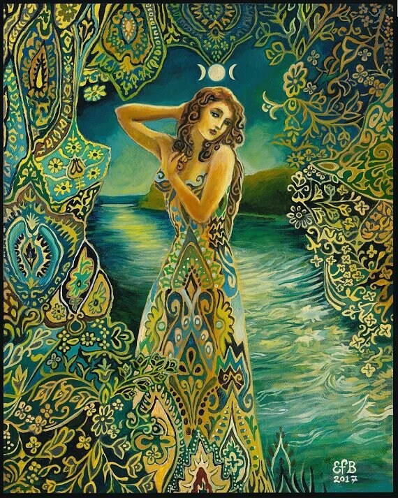 Selene Lunar Goddess ACEO Mini Print Pagan Mythology Goddess - Etsy