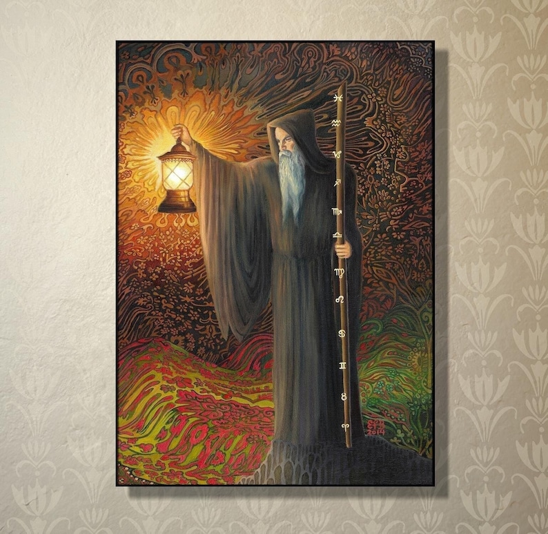 Hermit Tarot Card: Mystic Alchemy Art Greeting Card (5x7) - Etsy