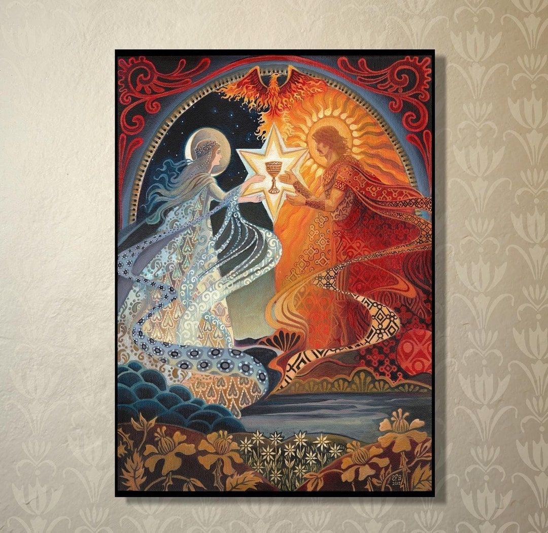 Alchemical Wedding 5x7 Greeting Card - Mystical Tarot Lovers, Romantic ...