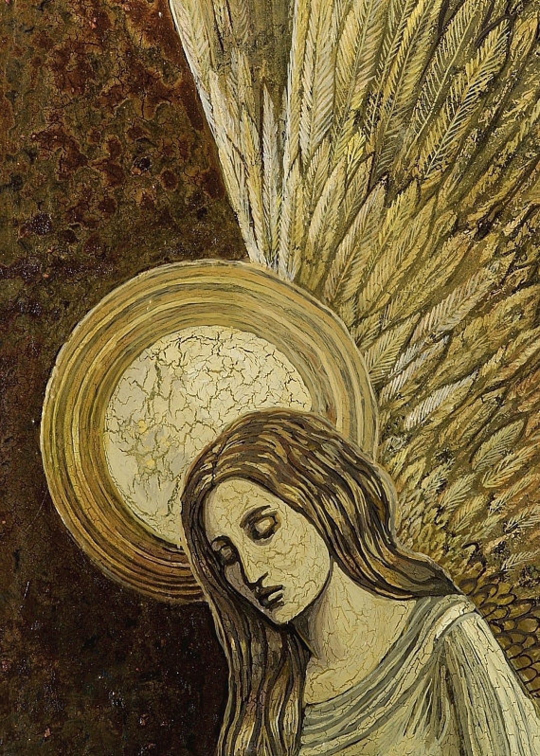 Gold Angel Spiritual Goddess Art 5x7 Blank Greeting Card - Etsy