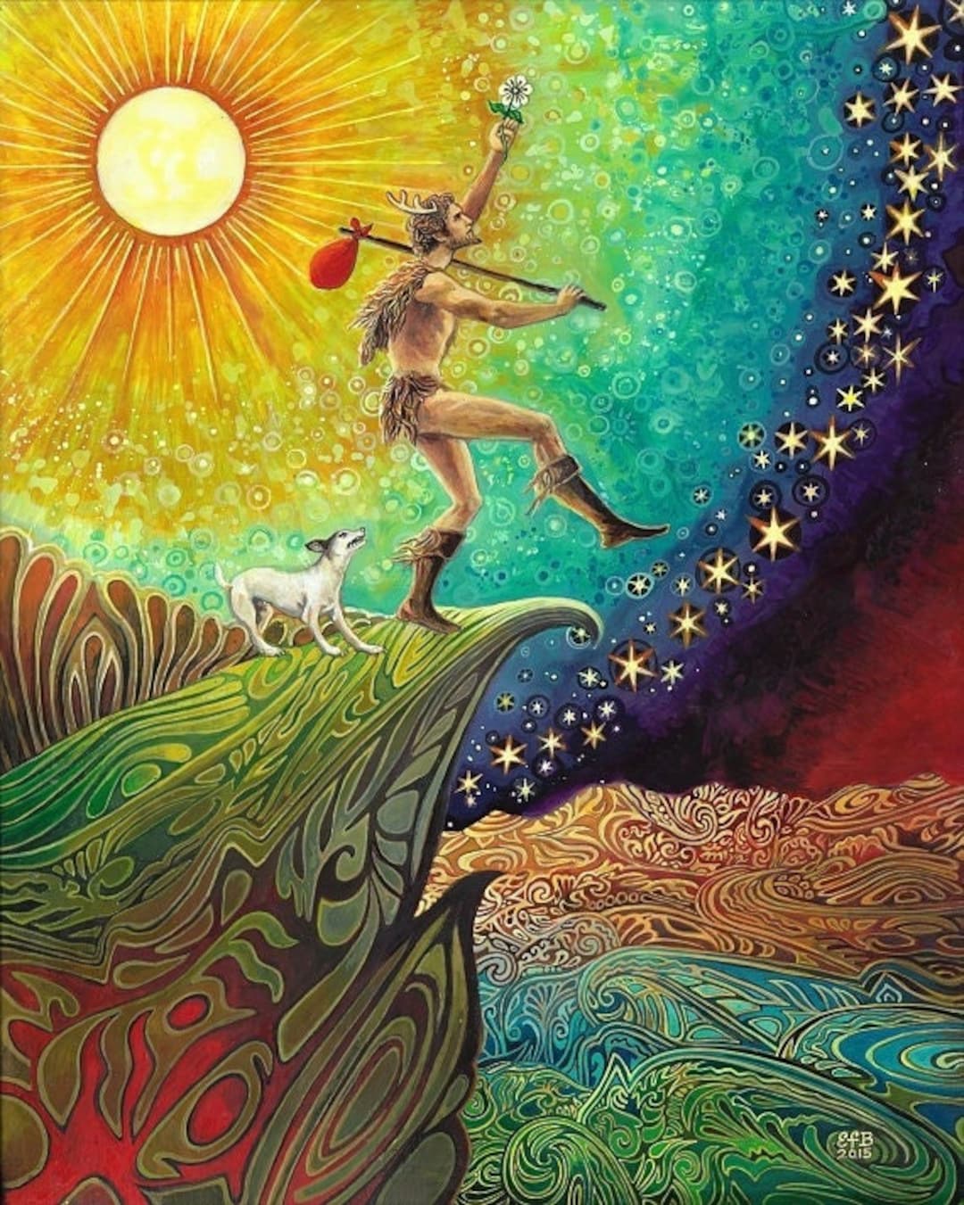 The Fool Tarot Art Nouveau 20x24 Print Psychedelic Pagan - Etsy