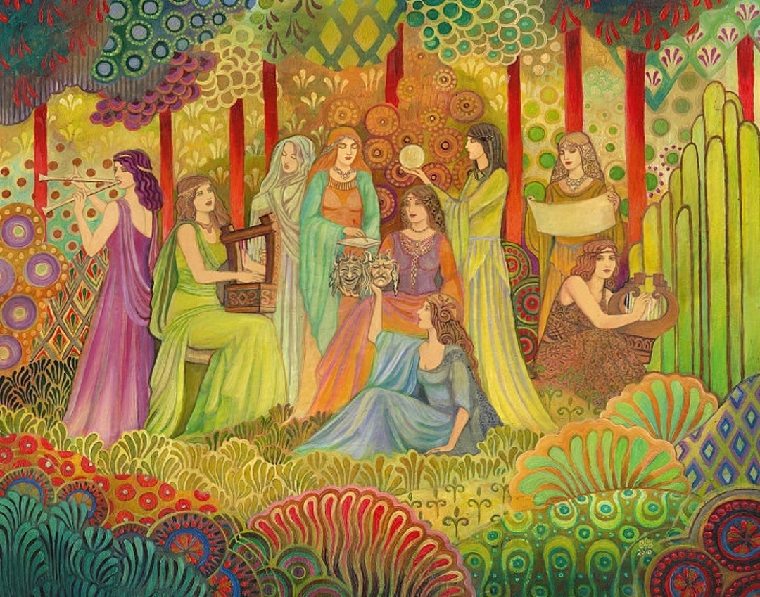 Nine Muses Greek Goddess Art Deco Psychedelic 8x10 Fine Art Print - Etsy