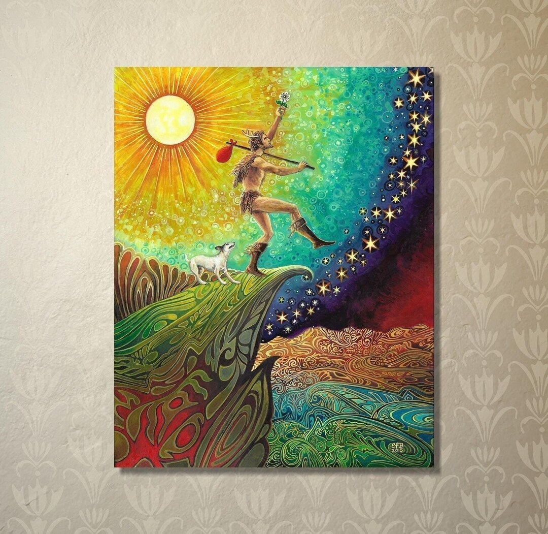 The Fool 11x14 Tarot Art Print - Psychedelic Traveler Wall Art ...