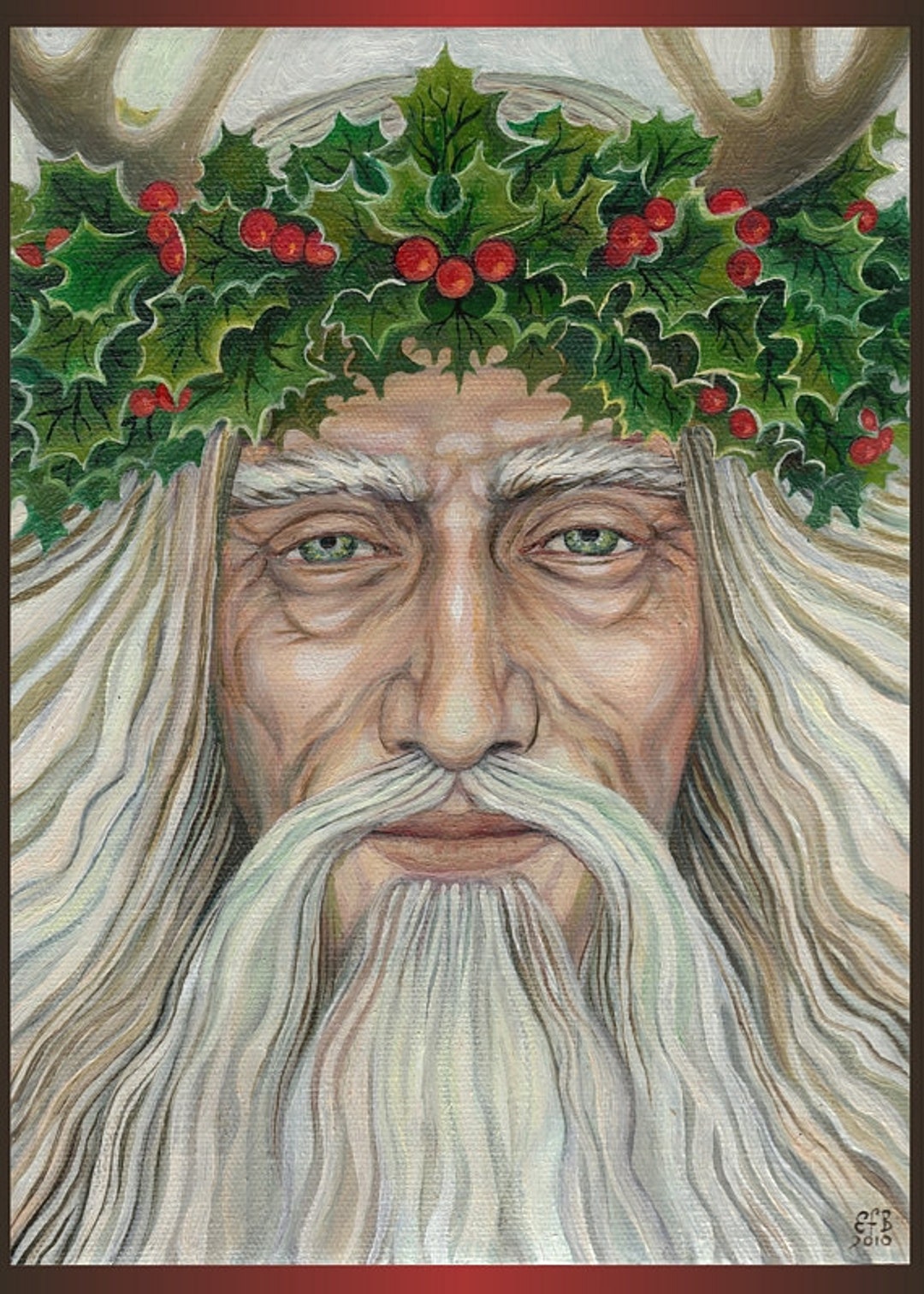 Holly King ATC ACEO Altar Art Mini Print Pagan Winter Solstice Decor - Etsy