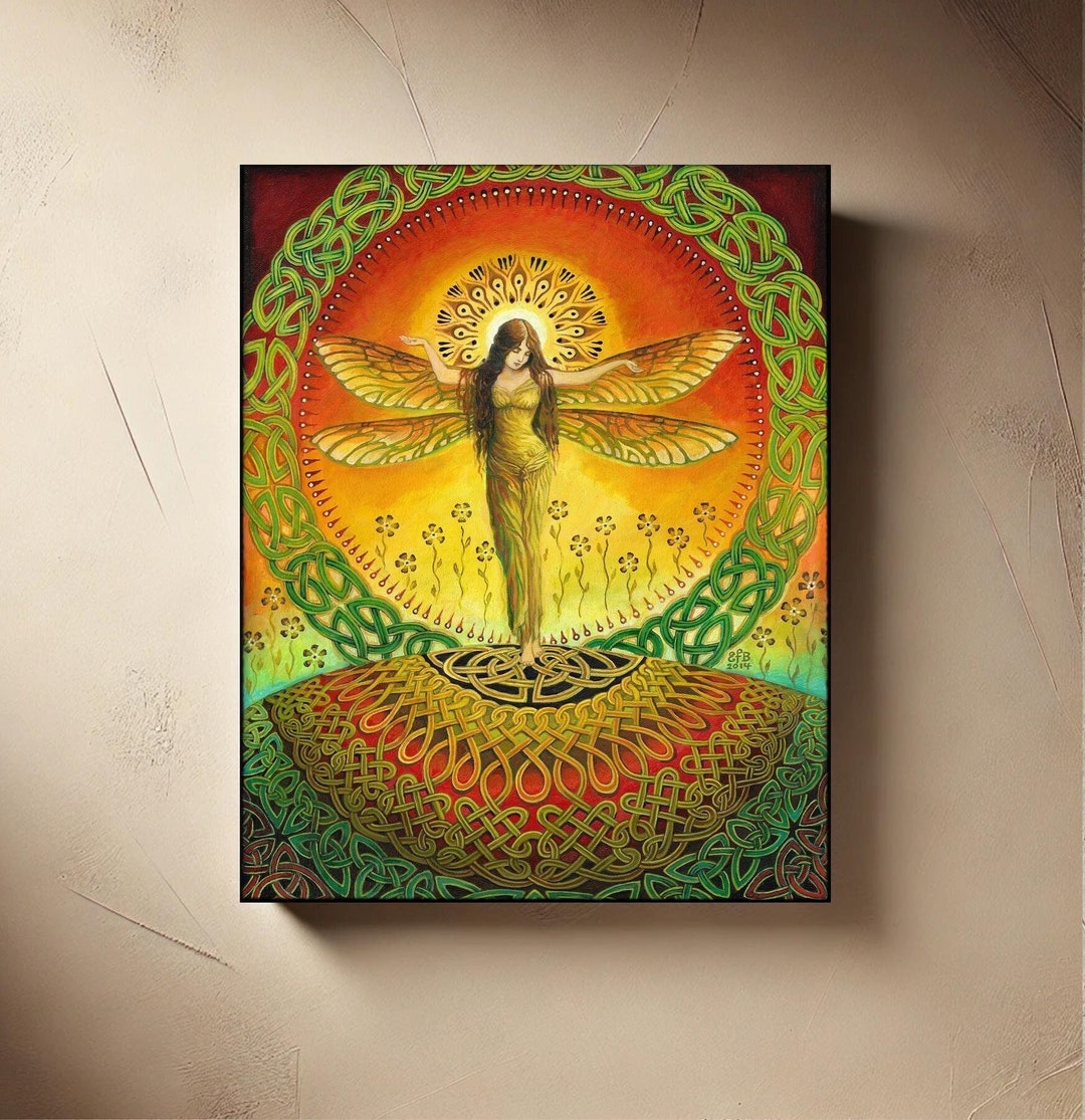 Dragonfly Goddess 8x10 Art Print on Canvas - Mystic Celtic Mythology ...