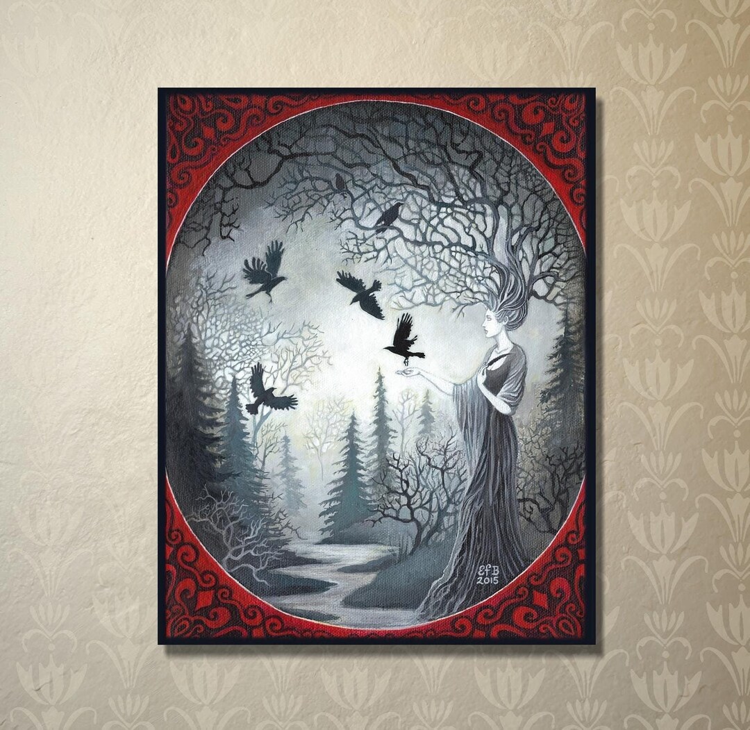 Celtic Goddess Macha Art Print: Raven Mythology, Pagan Decor (16x20) - Etsy