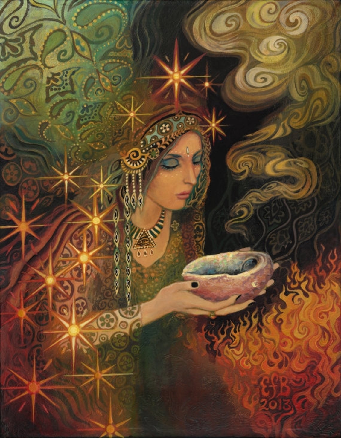 Sage Goddess 16x20 Poster Print Pagan Mythology Psychedelic | Etsy