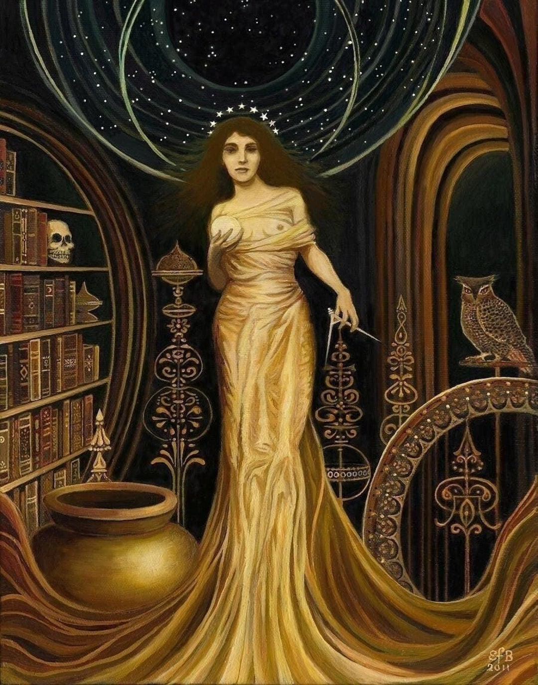 Urania 8x10 Art Print Muse of Astronomy and Philosophy, Art Nouveau ...