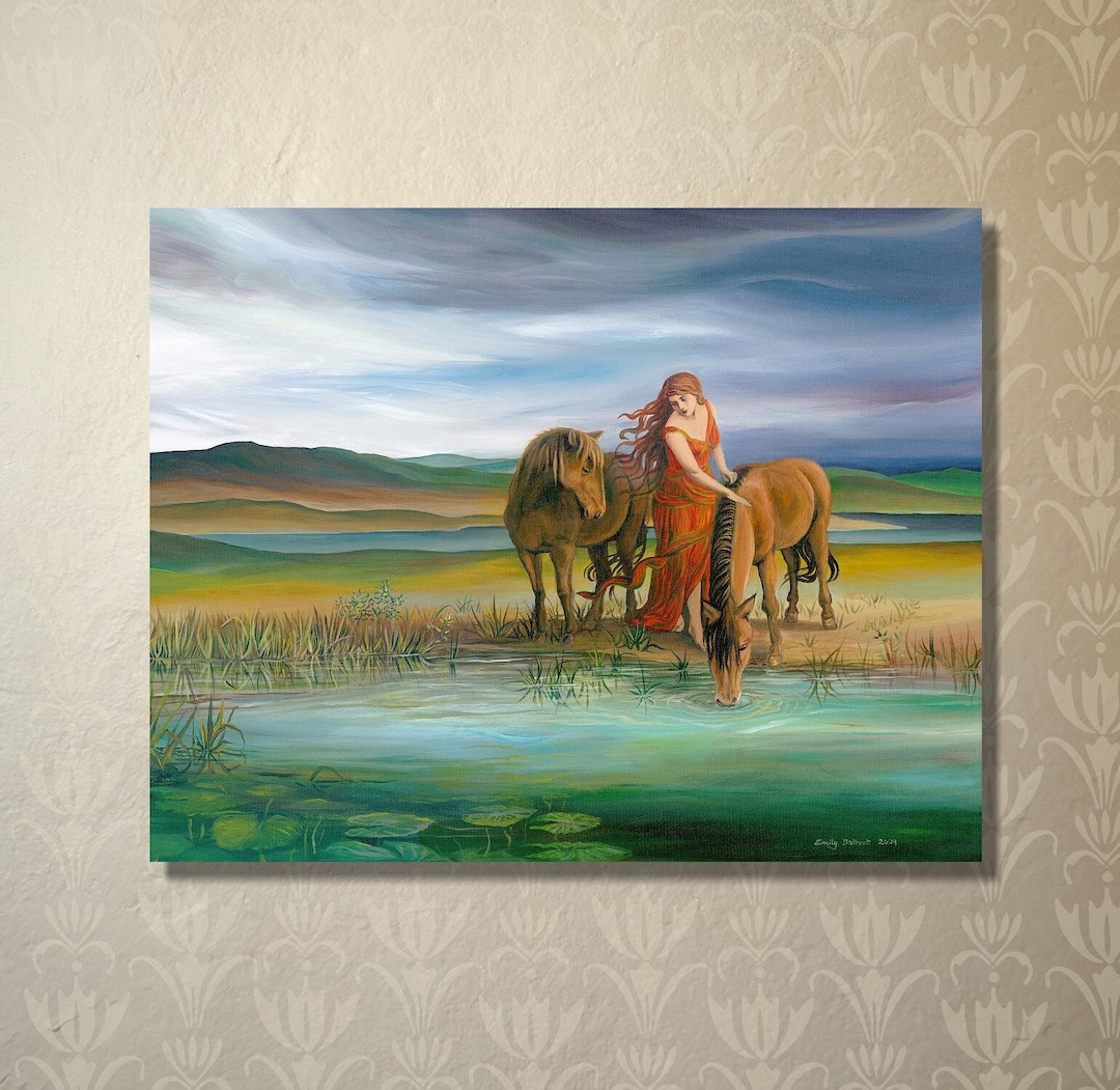 Epona 20x24 Art Print - Celtic Horse Goddess Wall Art, Mythology Decor ...