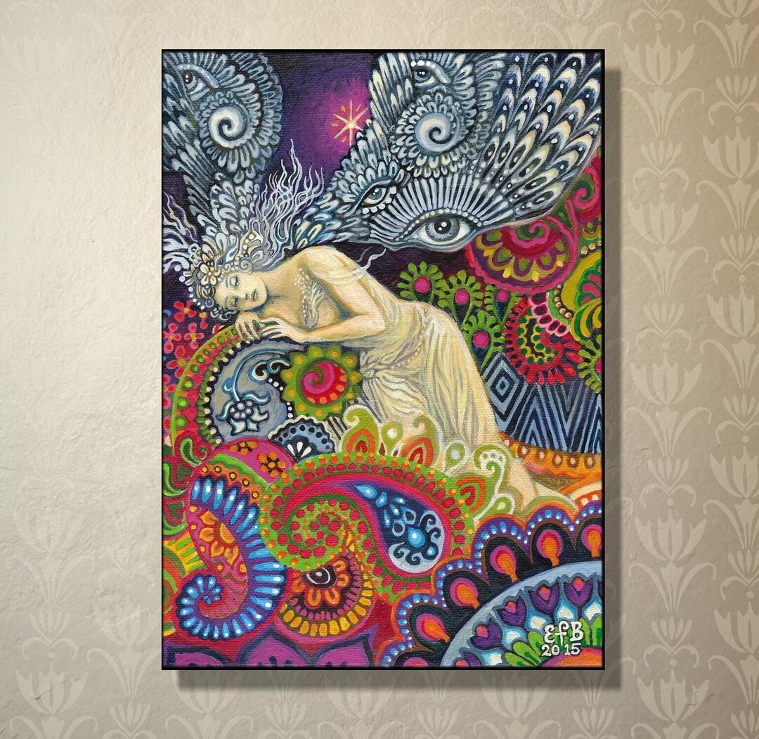 Theia Goddess Mini Art Print: Psychedelic Bohemian Decor (ACEO) - Etsy