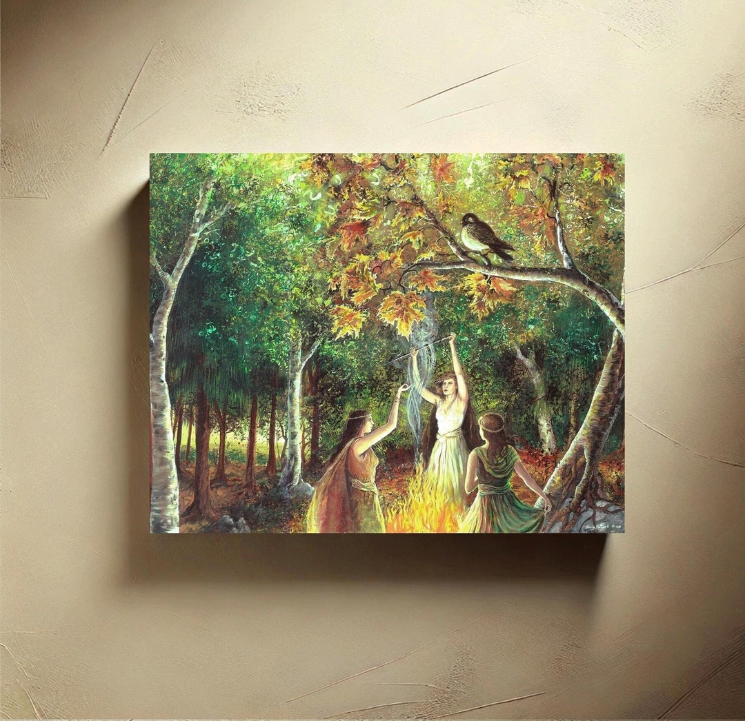 The Coven 11x14 Art Print on Canvas - Mystical Goddess Wall Art, Witch ...