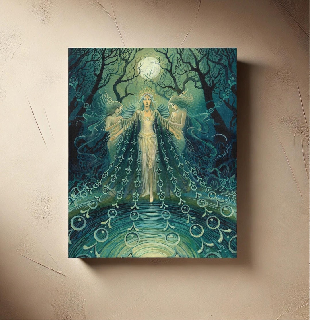 Nyx Goddess of Night 20x24 Art Print on Canvas - Mystical Witch ...