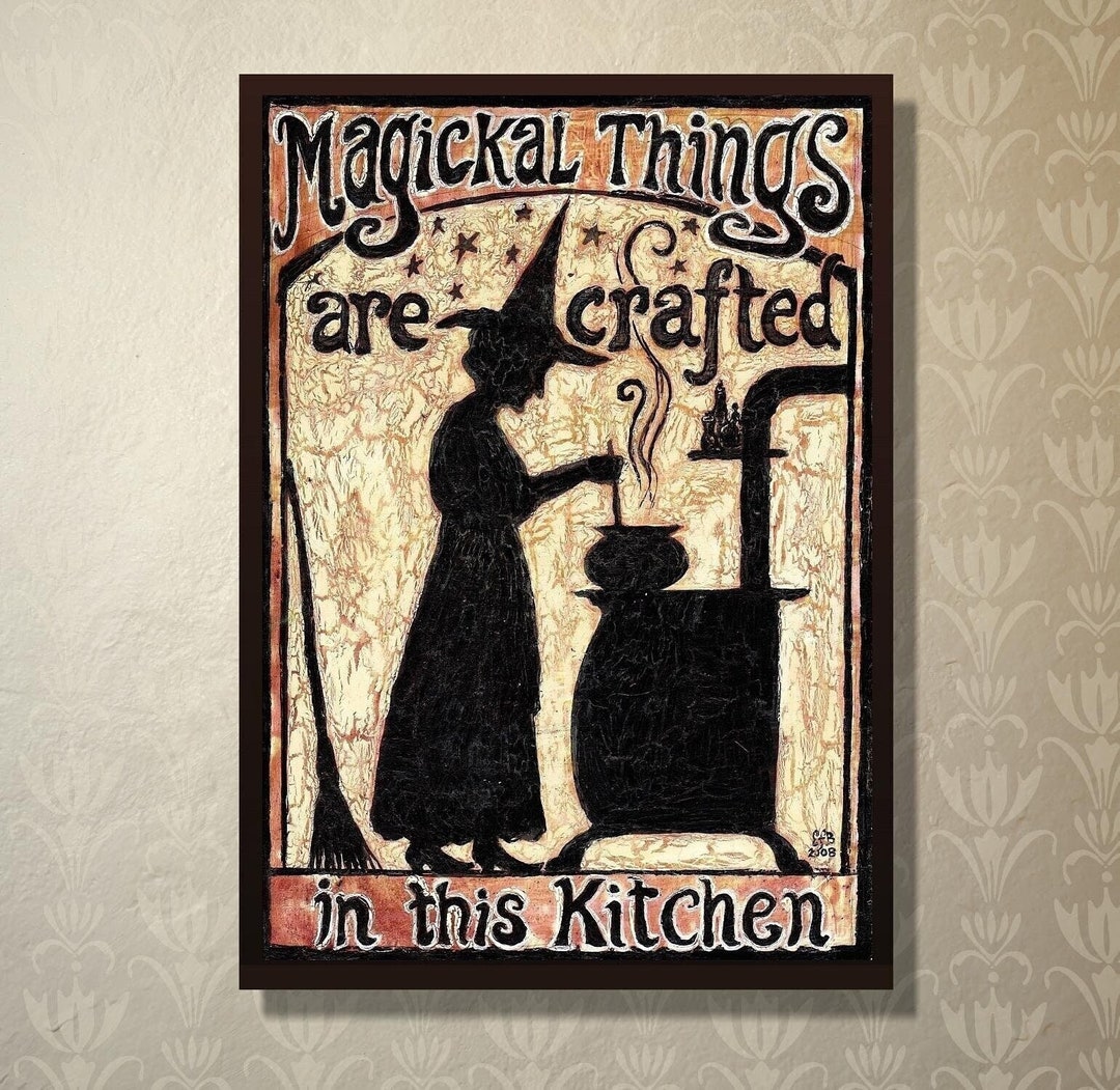The Kitchen Witch 5x7 Greeting Card - Witchcore Decor, Witchy Magical ...