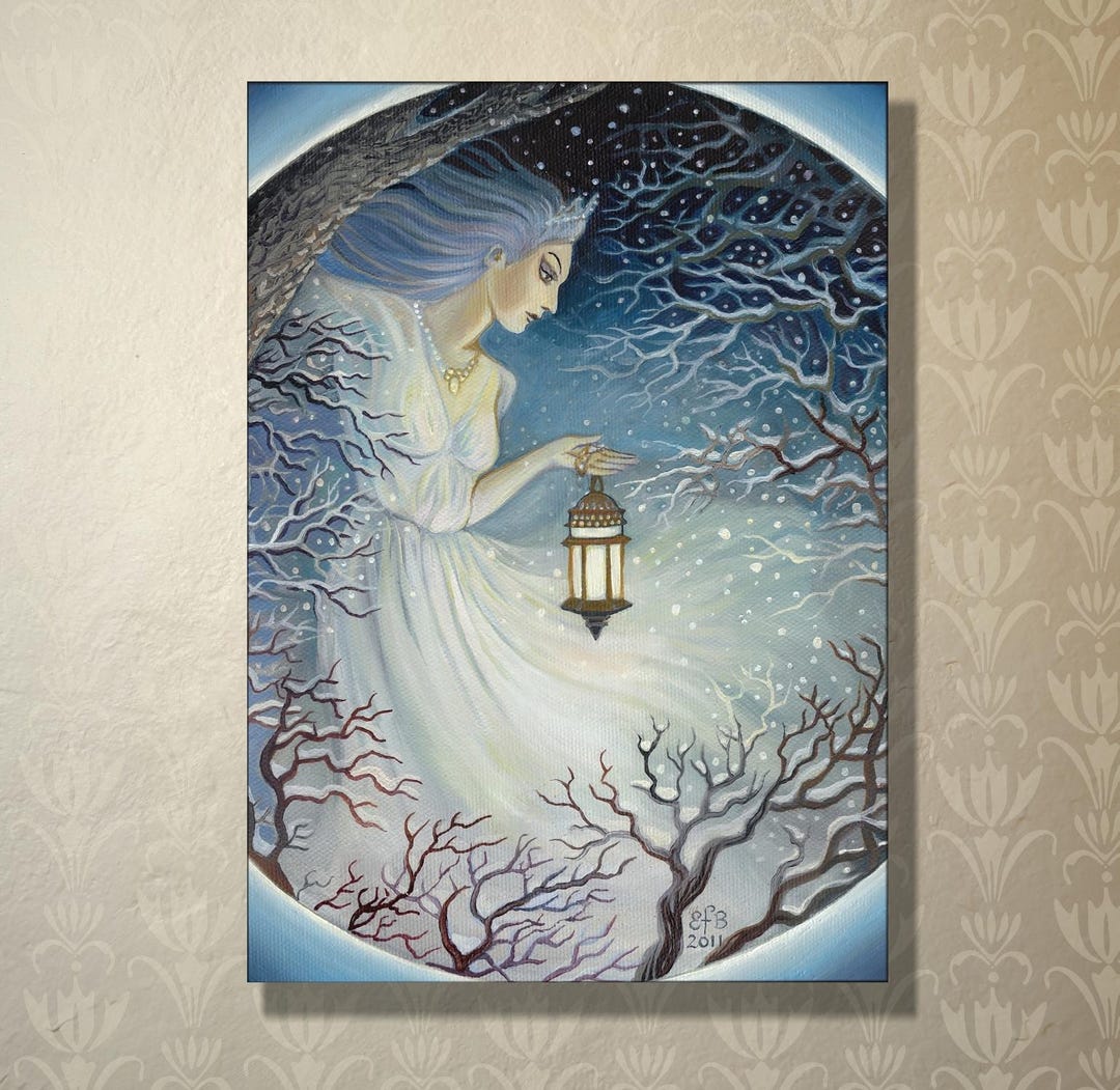 Winter Solstice Goddess ACEO Mini Art Print Mystical Altar Art, Divine ...