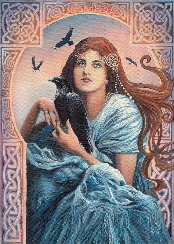 Goddess Macha And The Unkindess Of Ravens Art 5x7 Greeting Card Pagan Mythology Celtic Witch