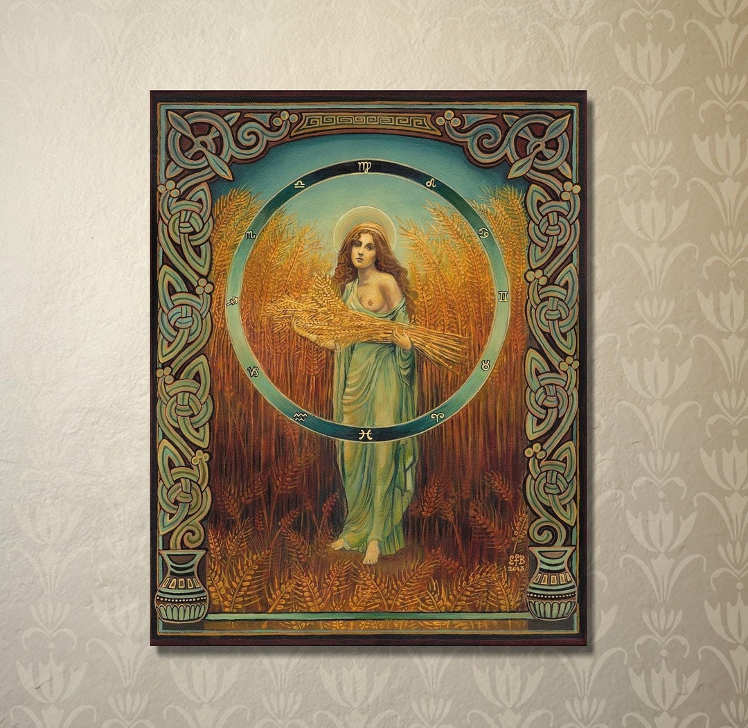 Ceres Goddess Art Print: Pagan Mythology, Bohemian Harvest (20x24) - Etsy