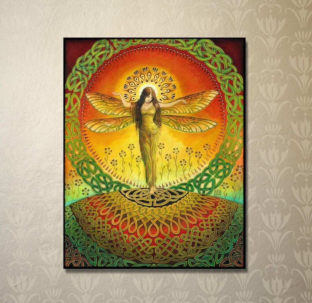 Dragonfly Goddess 8x10 Art Print – Celtic Fairy Wall Art, Divine ...