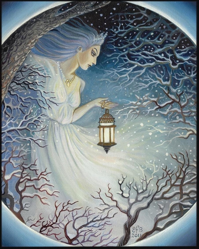 Winter Solstice Goddess Art Print: Mystical Yule Decor (11x14) - Etsy