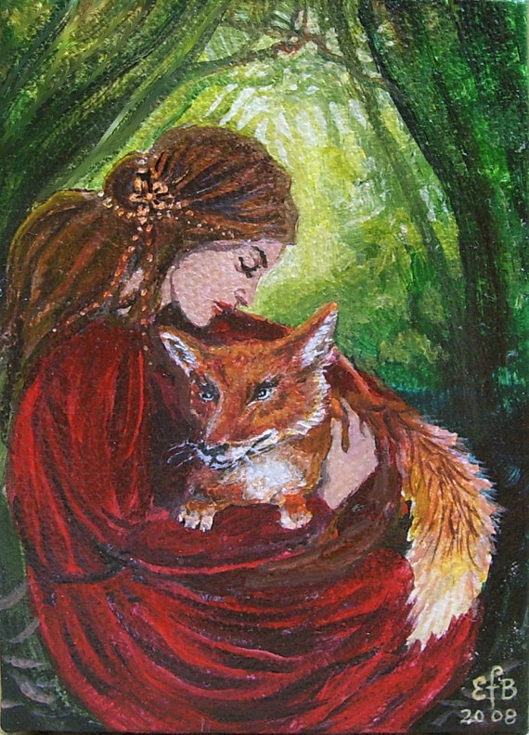 Freya and the Fox ACEO ATC Fine Art Print Pagan Altar Art - Etsy