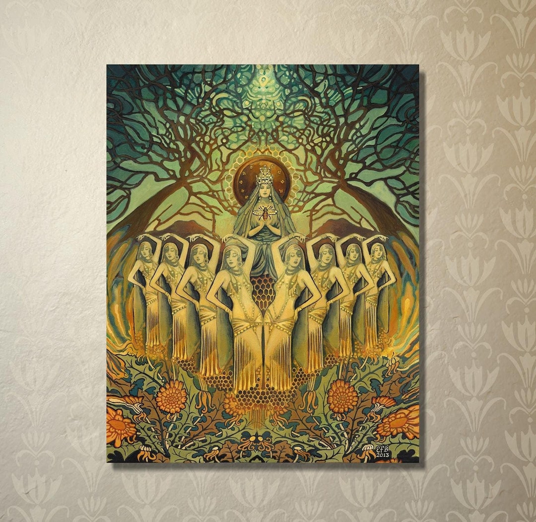 Bee Goddess Art Print: Art Deco Pagan Divine Feminine Decor (11x14) - Etsy