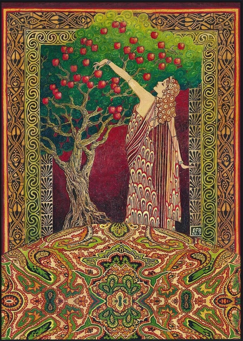 Idun Norse Goddess Art Card: Scandinavian Mythology Print (5x7) - Etsy
