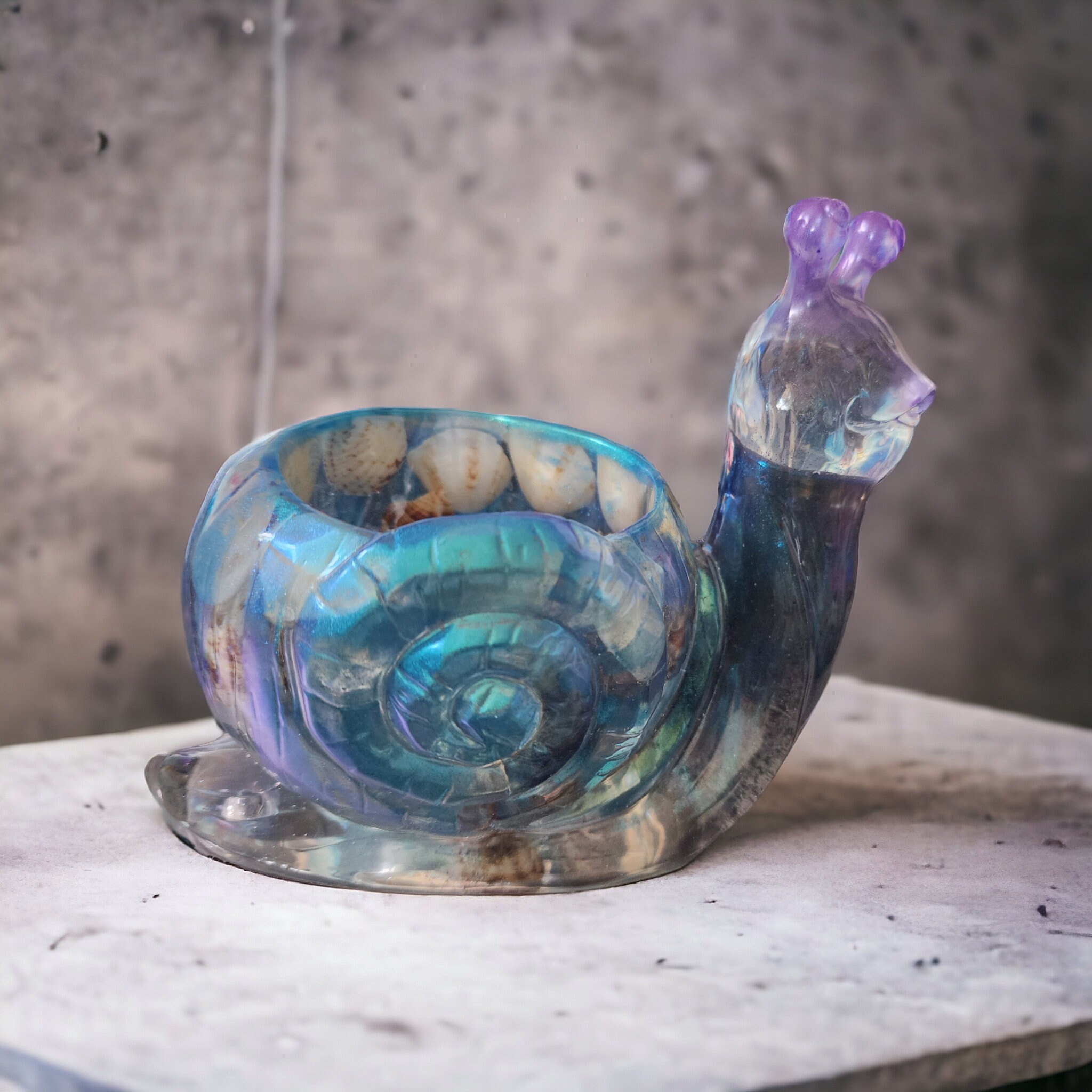 Handcrafted Adorable Resin Snail Planter/candle Holder. Assorted Colors ...