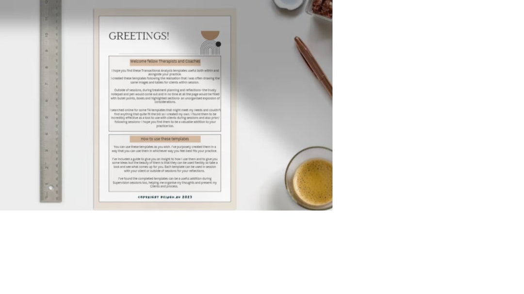 Transactional Analysis Templates for Therapists and Counsellors - Etsy