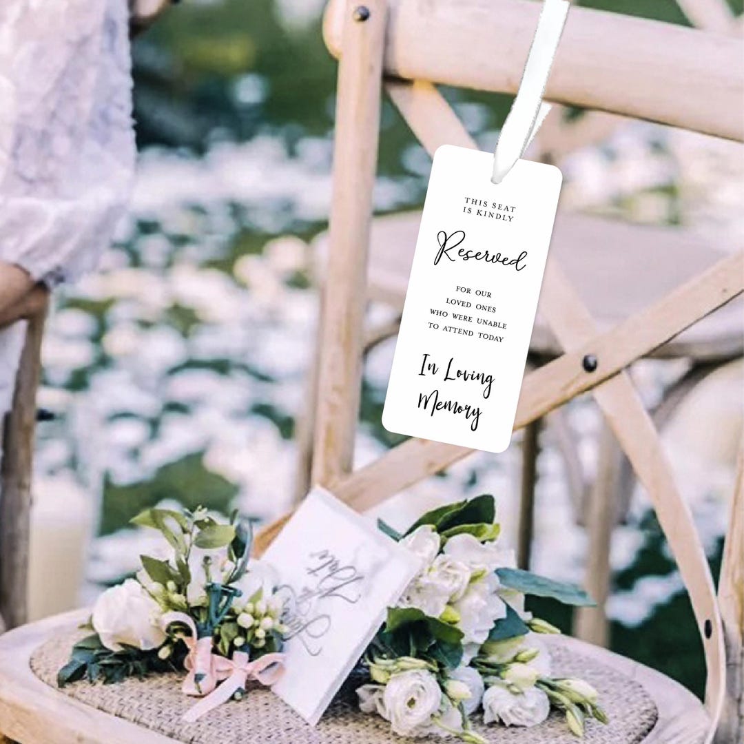 In Loving Memory Wedding Reserved Seat Tag, Reserved Memorial Sign ...