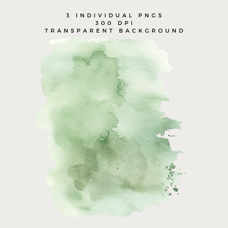 Green Watercolor Wash Background Texture Clipart Collection for ...