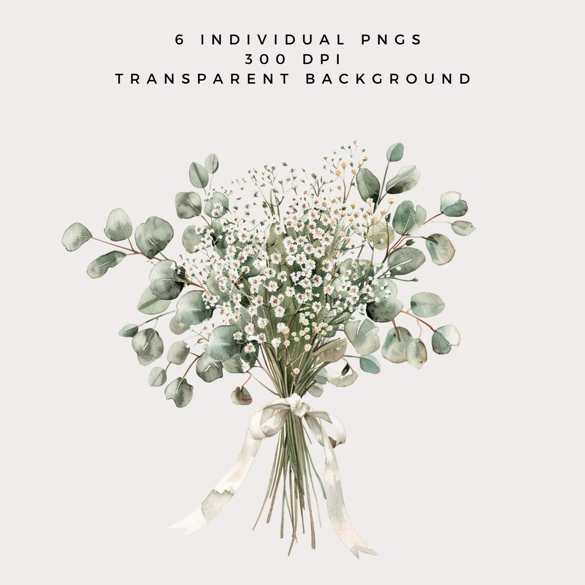 Baby Breath Floral Clipart Bouquets and Wreaths - Baby’s Breath Bouquet ...