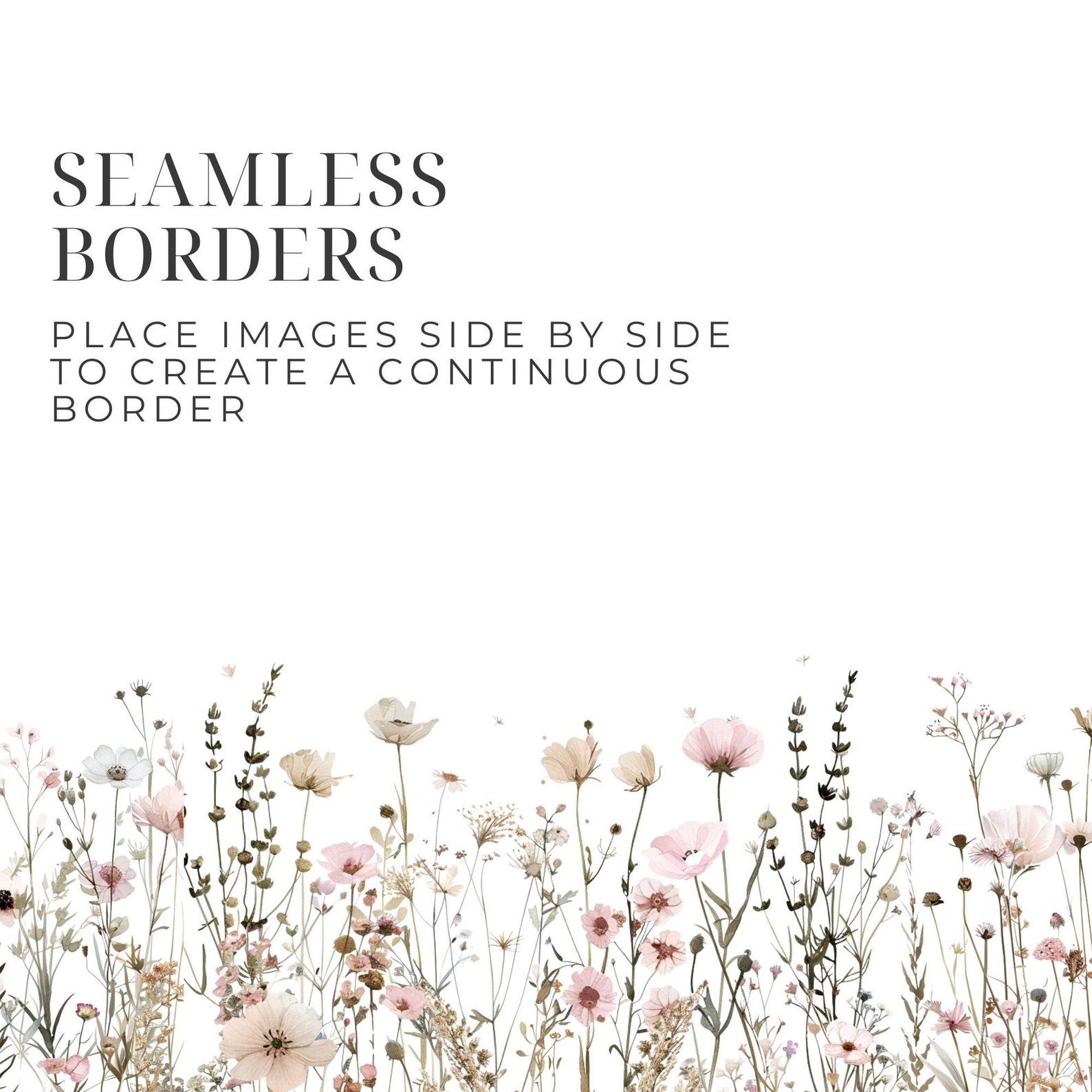 Wildflower Borders Clipart - Floral Watercolor Borders - Wildflower ...