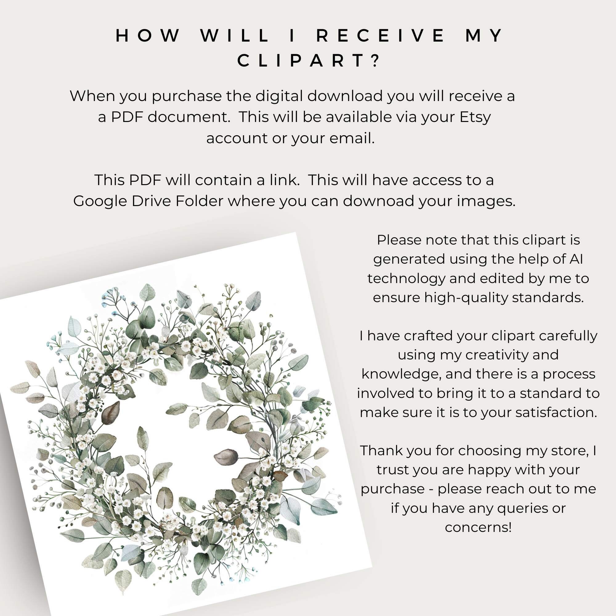 Baby Breath Floral Clipart Bouquets and Wreaths - Baby’s Breath Bouquet ...