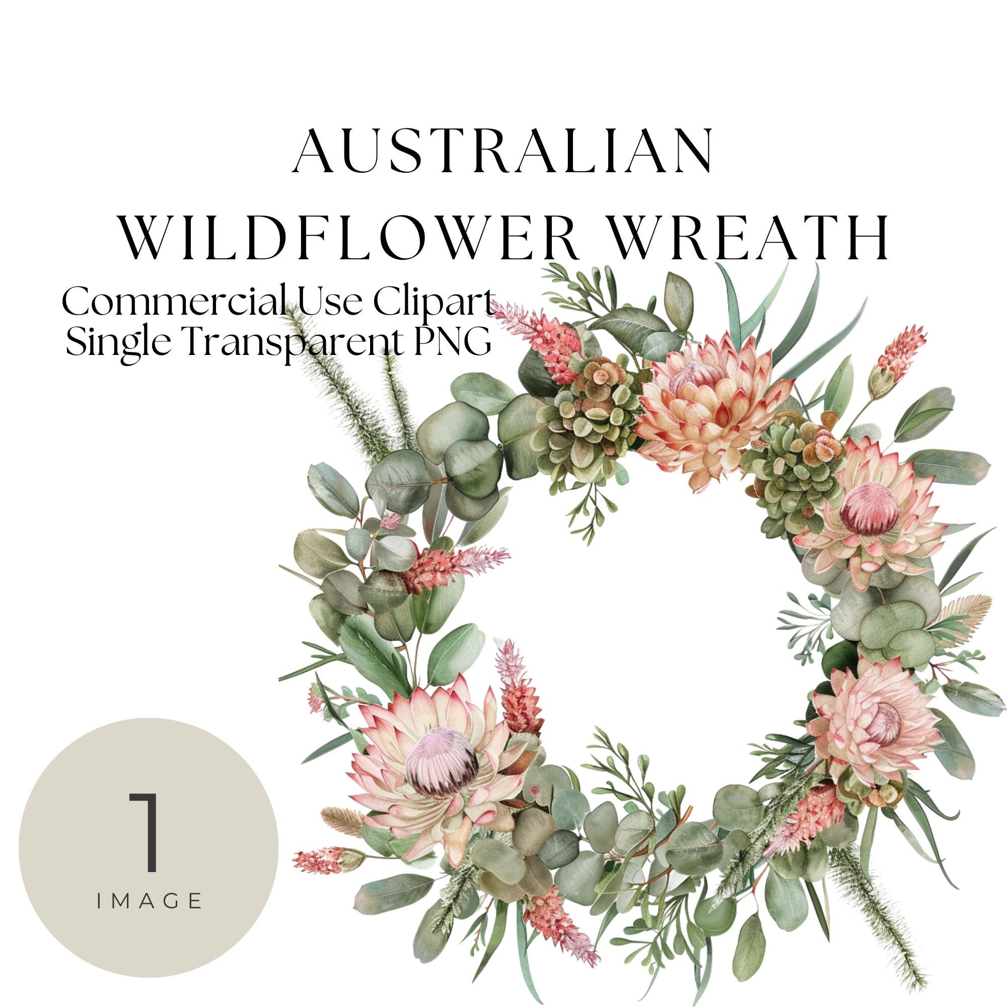 Australian Native Wildflower Wreath - Floral Clipart - Flower Wreath ...