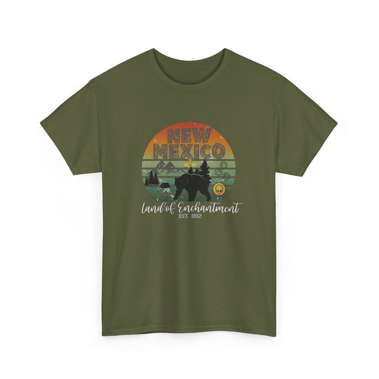 New Mexico "land of Enchantment", New Mexico Crewneck T-shirt, 47th ...
