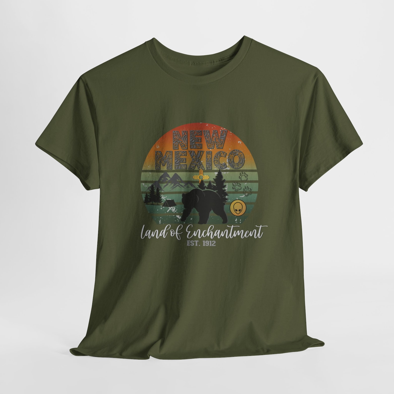 New Mexico "land of Enchantment", New Mexico Crewneck T-shirt, 47th ...