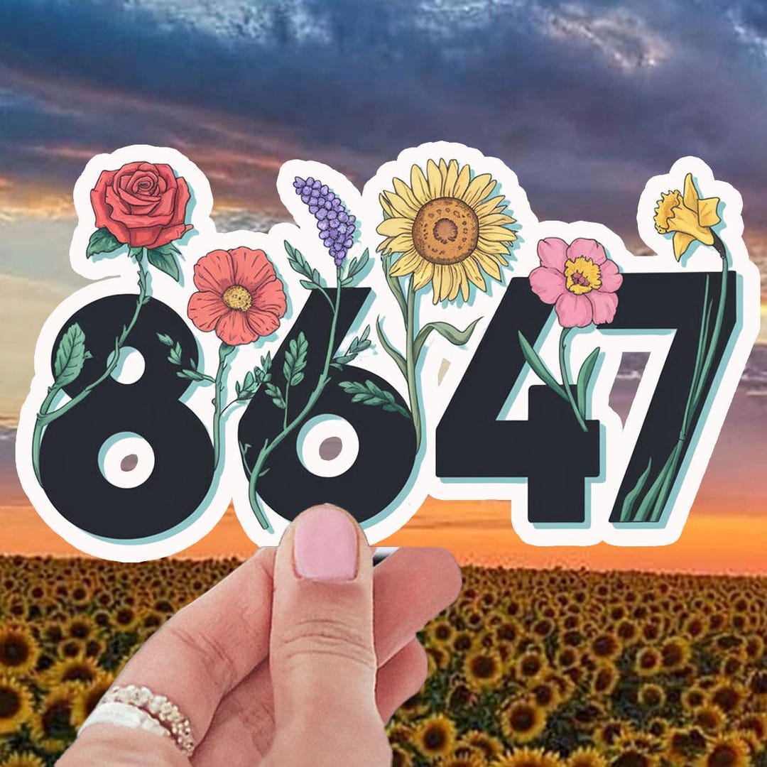 8647 Flower Sticker, 8647 Subtle Anti Trump, Floral Sticker, Womens ...