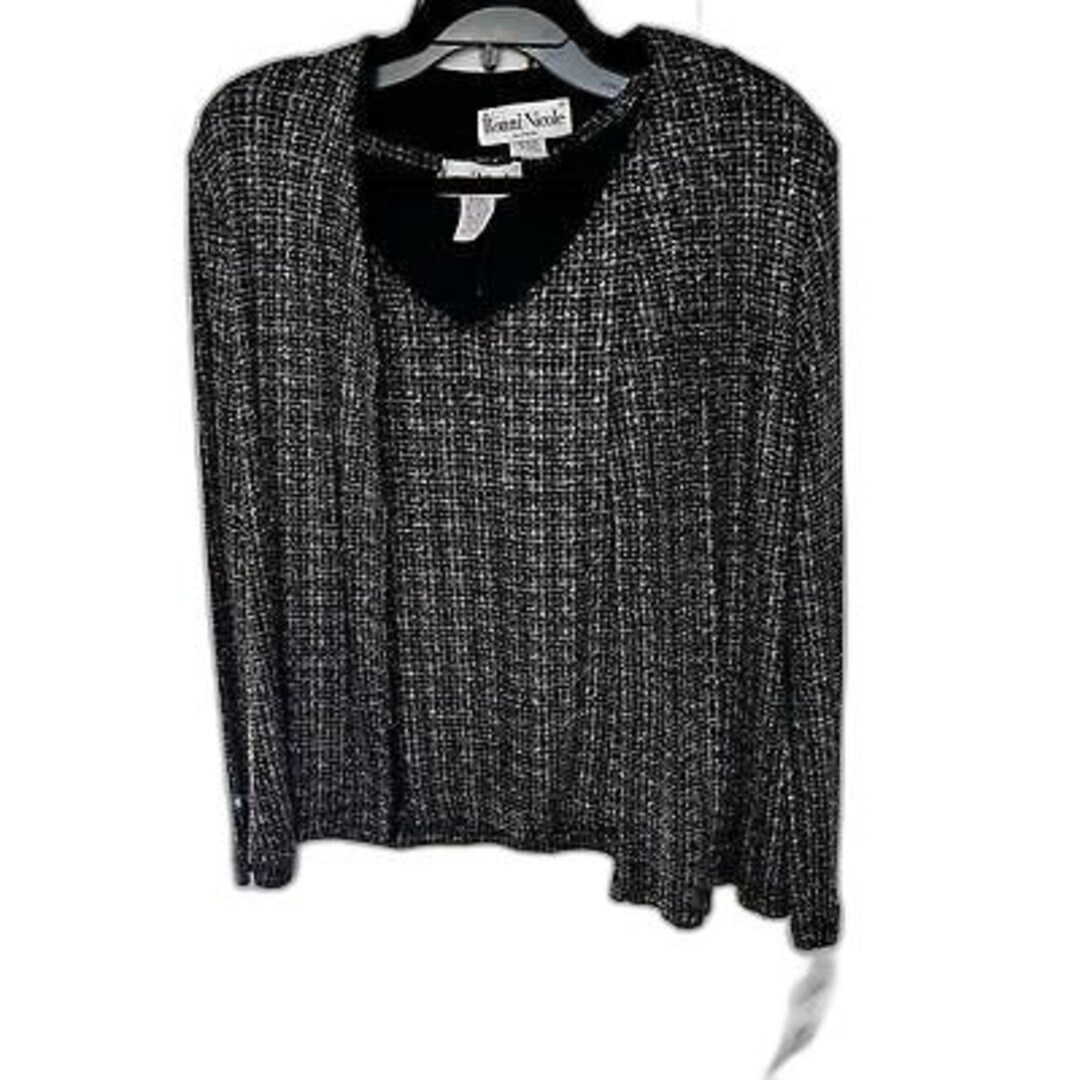 Ronni Nicole Sparkle Top & Cardigan Set Formal Party Black Silver Sz ...